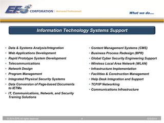 Information Technology - EPS Corporate Brief dec2014 (4) | PPT