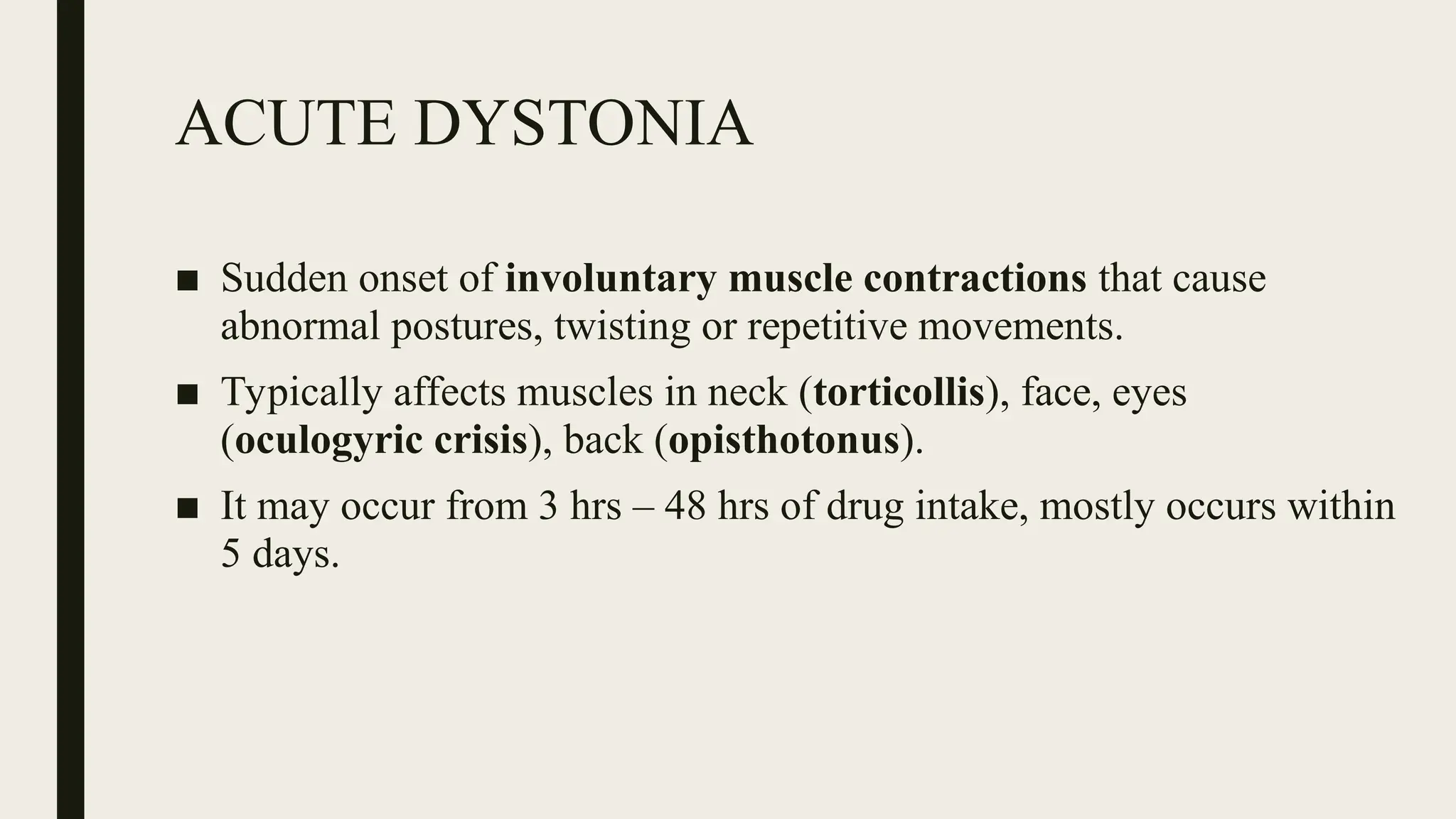 Clinical teaching on Management of extra pyramidal symptoms ...