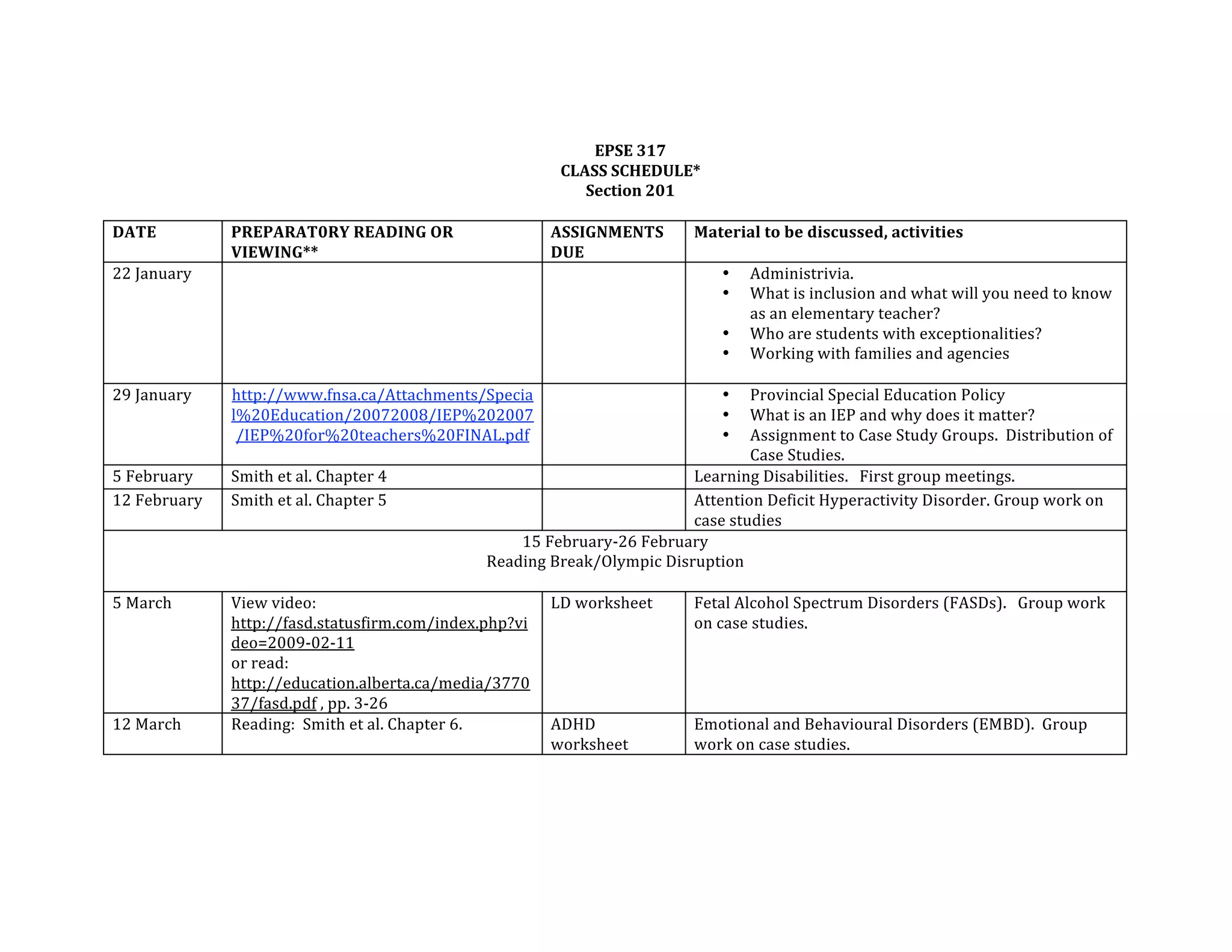 revised schedule for epse 201 | PPT