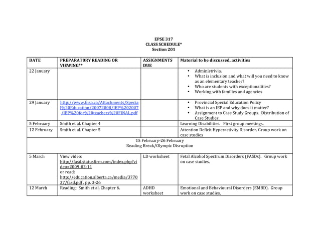 revised schedule for epse 201 | PPT
