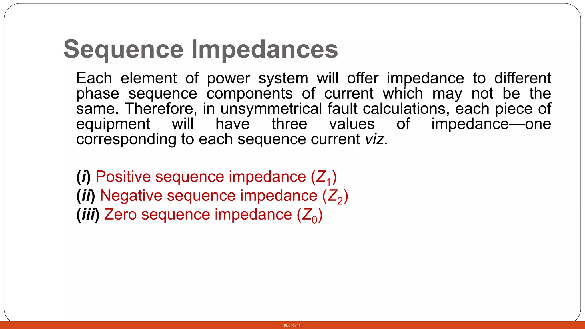 Analysis of unsymmetrical faults using the bus impedance matrix, Faults ...