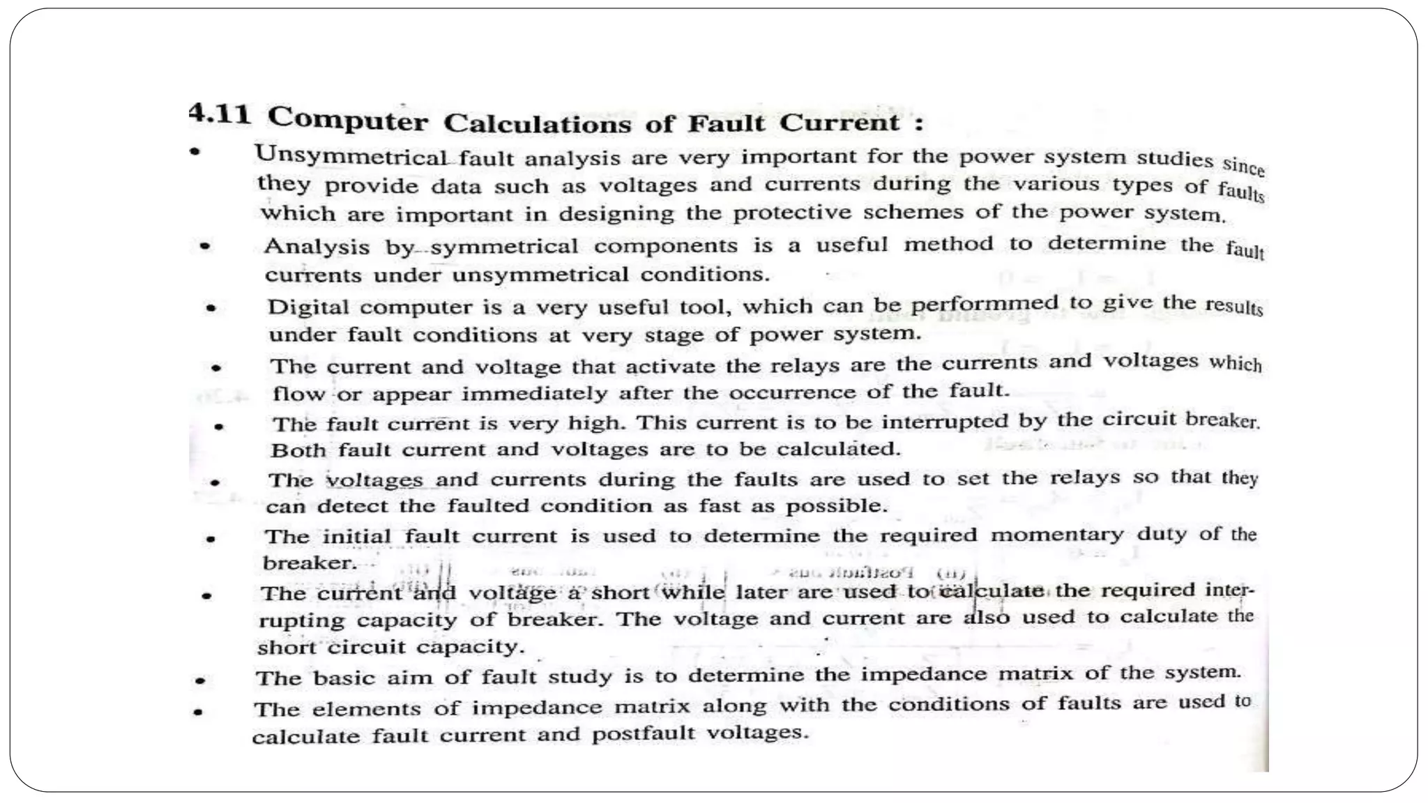Analysis of unsymmetrical faults using the bus impedance matrix, Faults through impedance ...