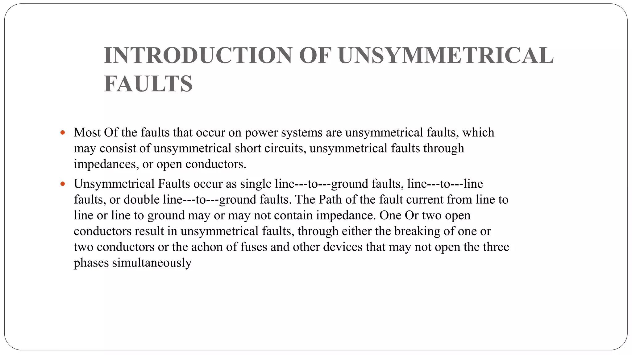 Analysis of unsymmetrical faults using the bus impedance matrix, Faults through impedance ...