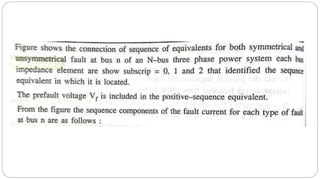 Analysis of unsymmetrical faults using the bus impedance matrix, Faults through impedance ...
