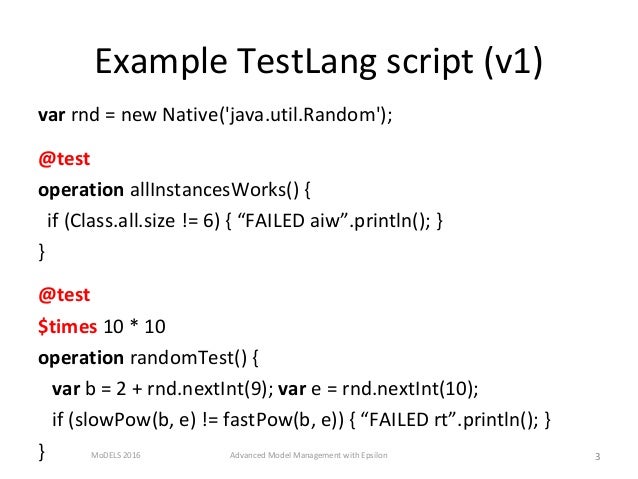 Developing a new Epsilon Language through Annotations: TestLang