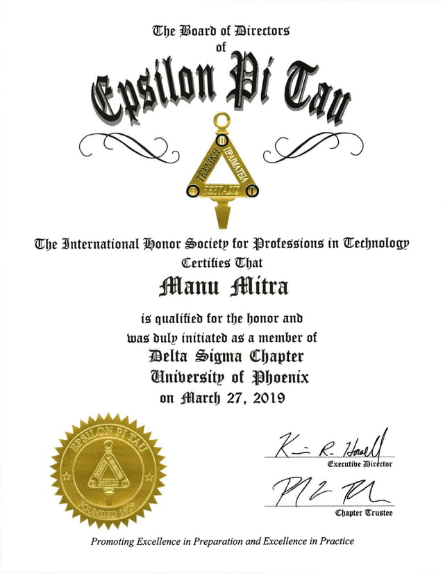 Epsilon pi tau certificate | PDF