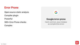 Automating away bugs with Error Prone in practice | PPT