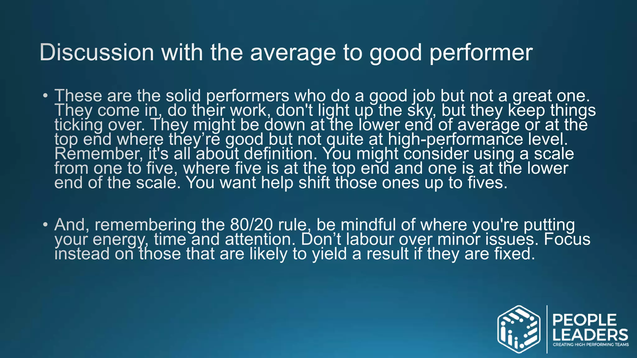 4 Types of Performance Conversations for Leaders and Managers | PPT