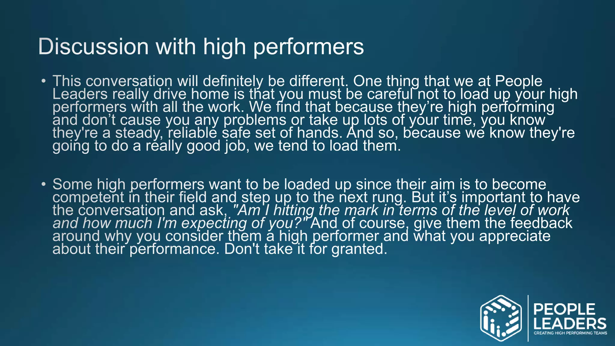 4 Types of Performance Conversations for Leaders and Managers | PPTX ...
