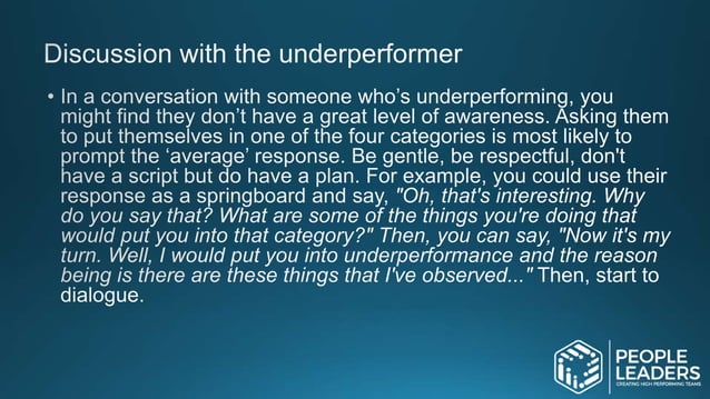 4 Types of Performance Conversations for Leaders and Managers | PPTX ...