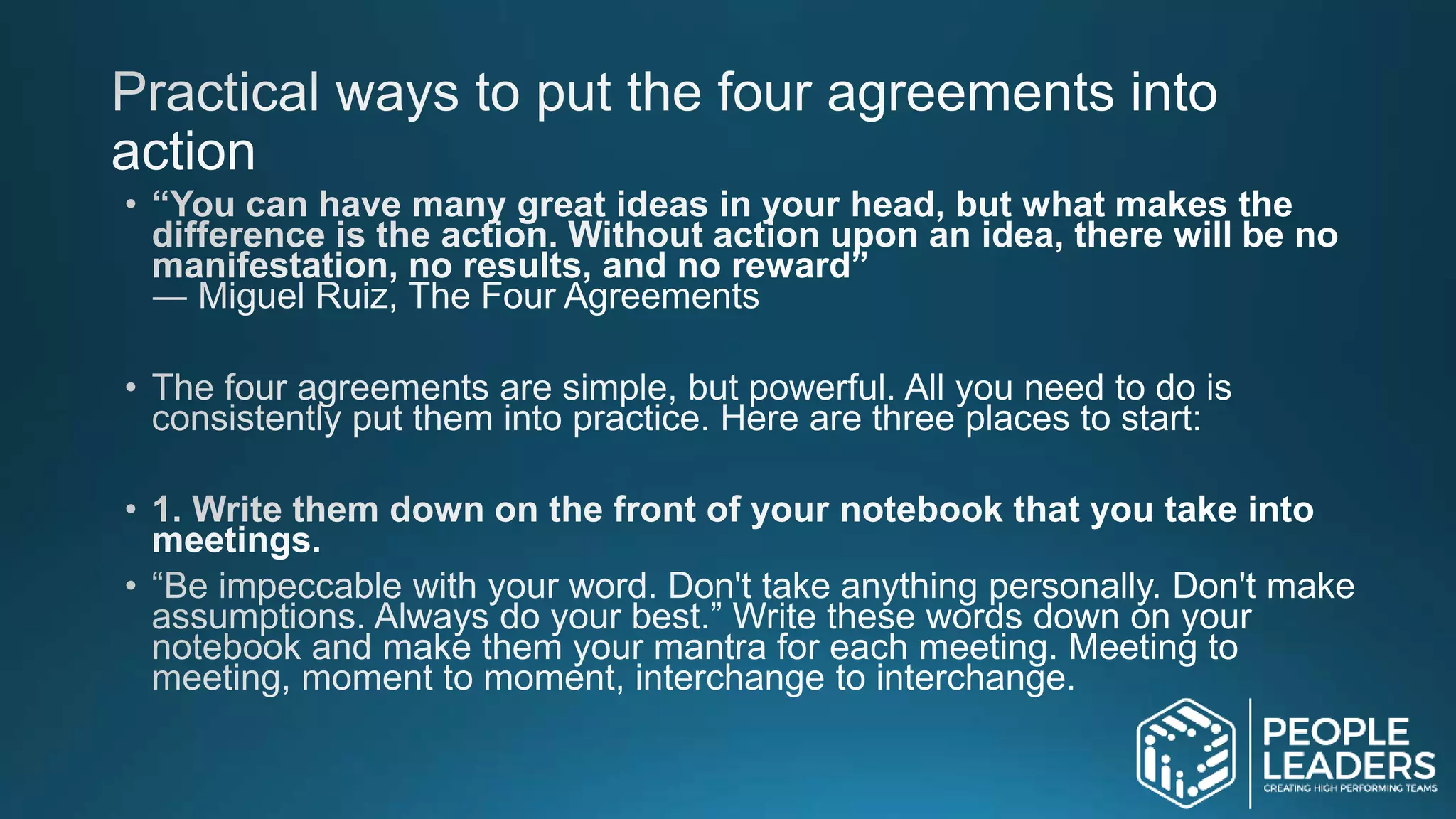 The 4 Agreements for Effective Team Leadership | PPTX