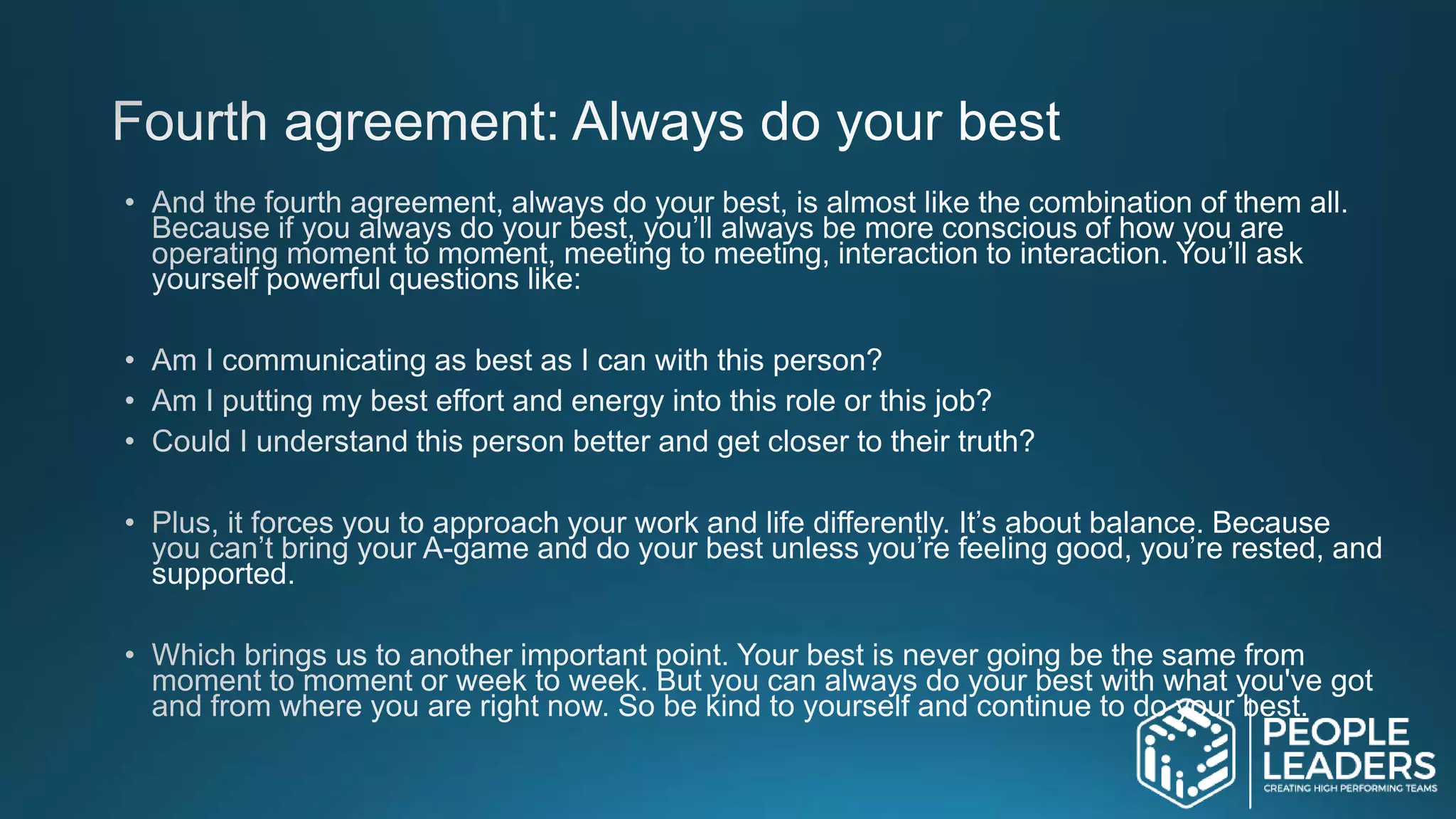 The 4 Agreements for Effective Team Leadership | PPTX