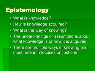 Epistemology Assessment Methods | PPTX