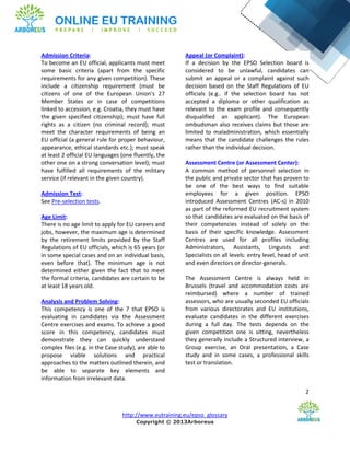 Epso glossary | PDF | Professional School | Postgraduate Education