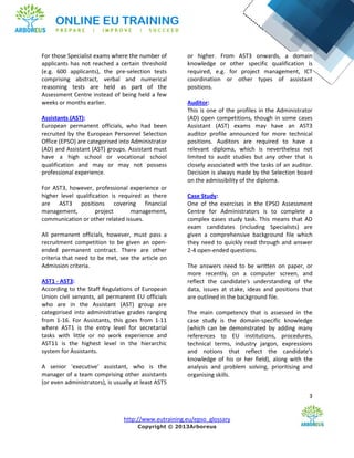 Epso glossary | PDF | Professional School | Postgraduate Education