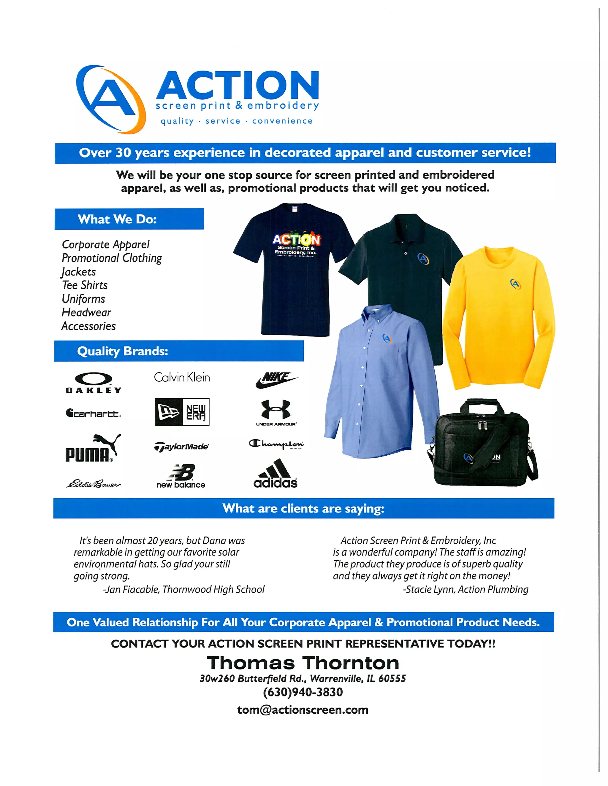 Action Screen Print and Embroidery | PDF