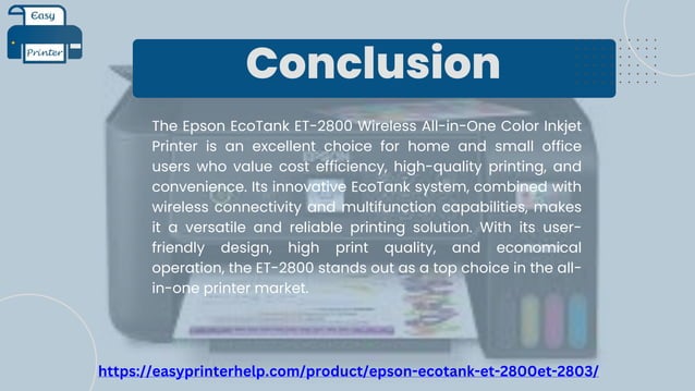 Epson EcoTank ET-2800 Wireless All-in-One Color In Printer.pptx