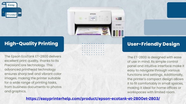 Epson EcoTank ET-2800 Wireless All-in-One Color In Printer.pptx