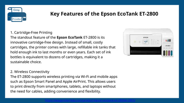 Epson EcoTank ET-2800 Wireless Color All-In-One Printer USA.pptx