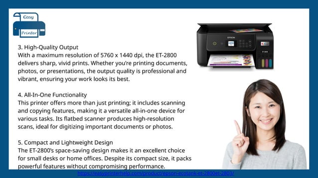 Epson EcoTank ET-2800 Wireless Color All-In-One Printer USA.pptx