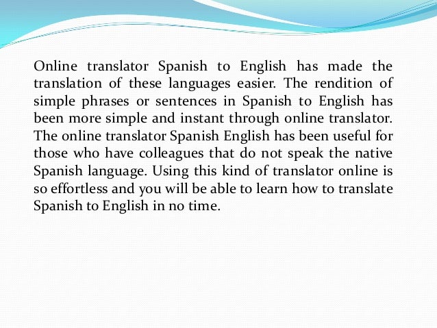 Free professional translation spanish to english online - bettaam