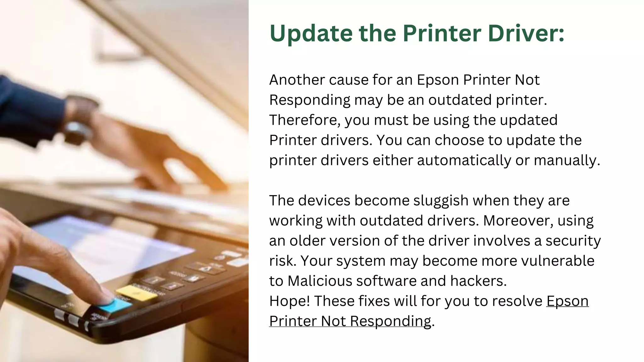 Epson Printer Not Responding | Here is the solution | PPTX