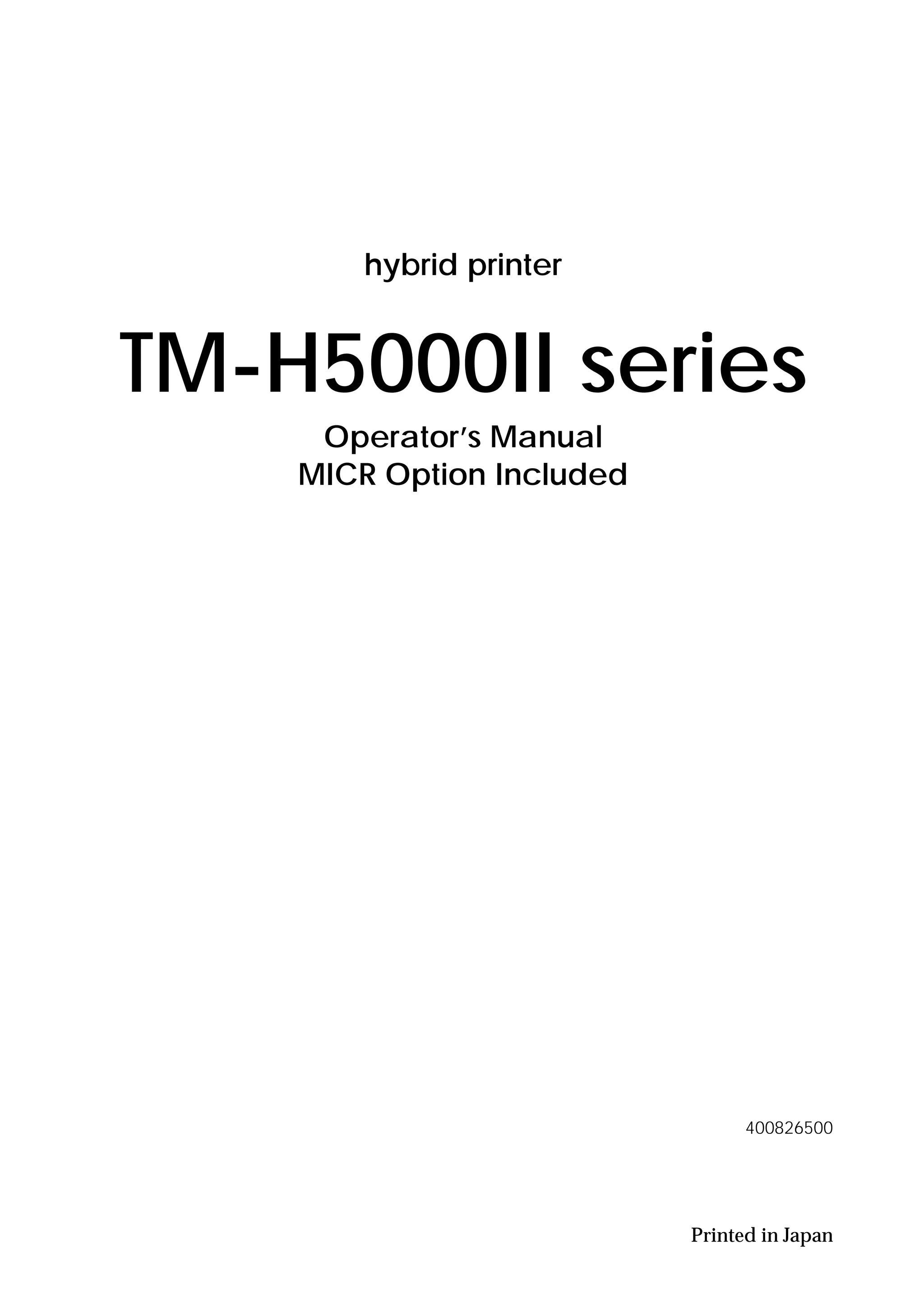 Epson printer tm h5000 ii | PDF