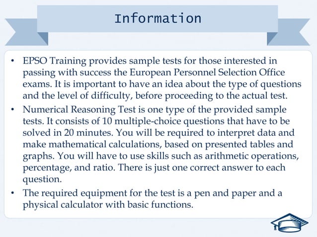 Epso numerical reasoning sample tests | PPT
