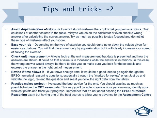 Epso numerical reasoning sample tests | PPT