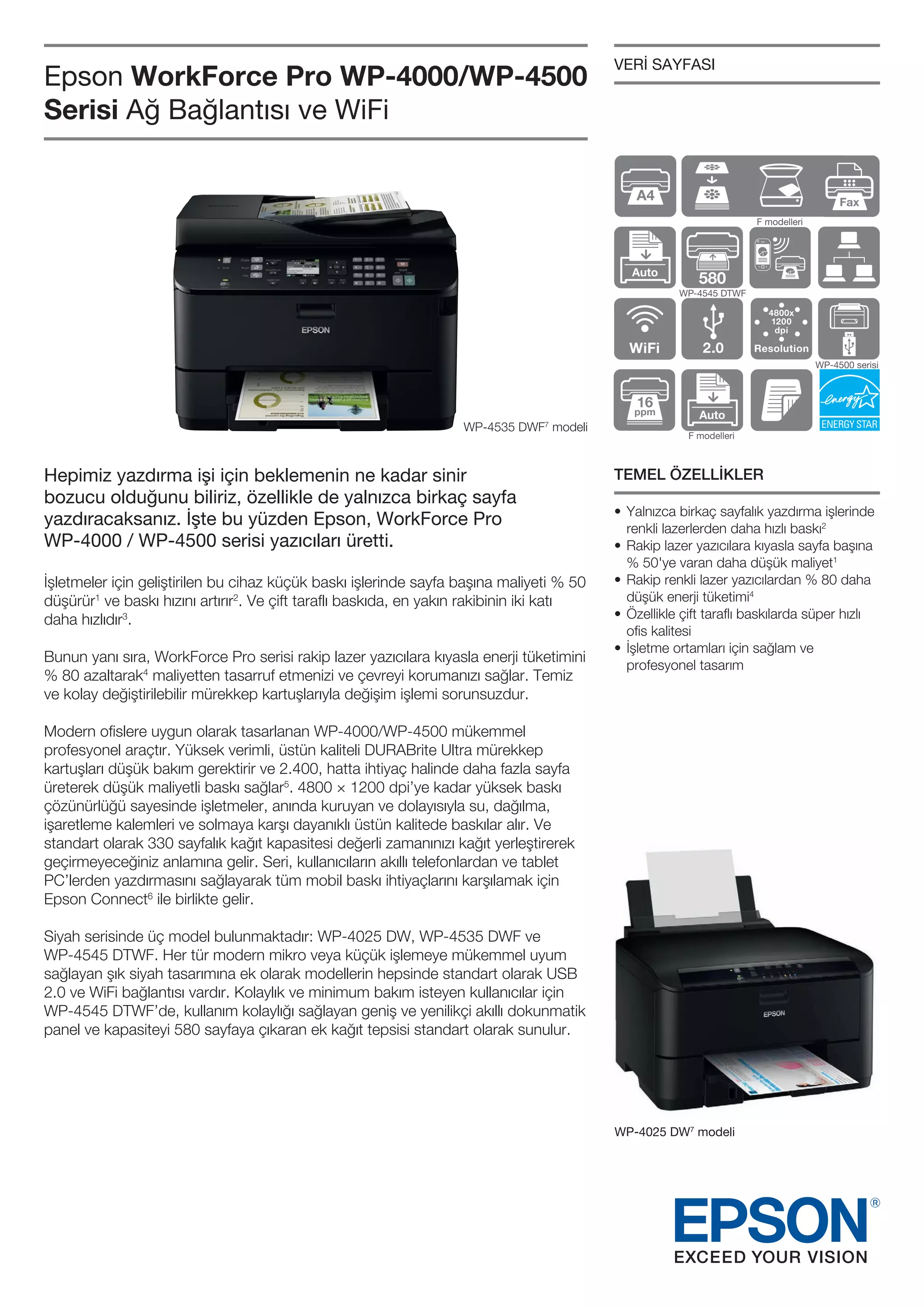 Epson workforce pro 4545 dtwf | PDF