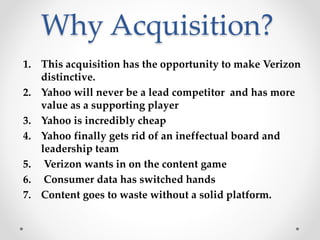 Acquisition of Yahoo and Verizon | PPTX