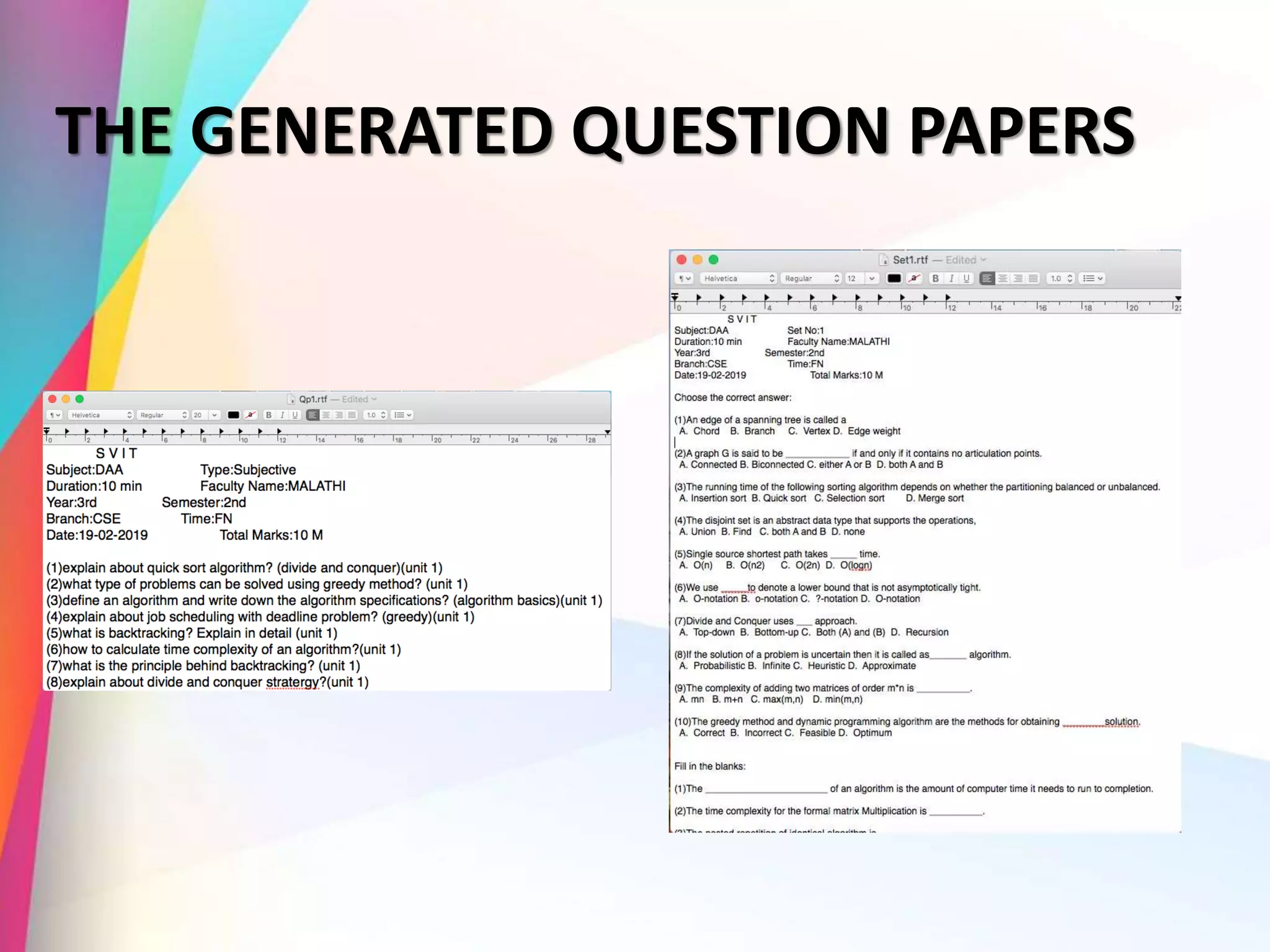 Exam Paper Setter | PPTX