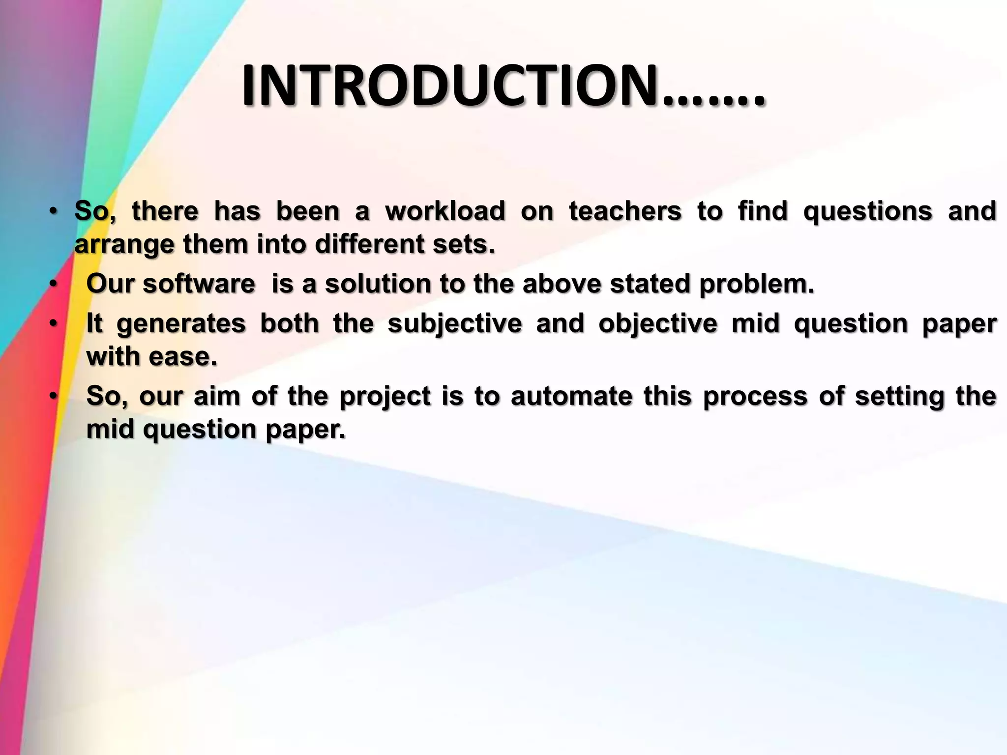 Exam Paper Setter | PPTX