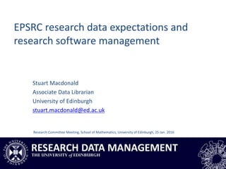 EPSRC research data expectations and research software management | PPTX | Databases | Computer ...