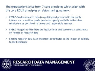 EPSRC research data expectations and research software management ...