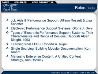 Electronic Performance Support Workshop | PPT | IT and Internet Support | Internet