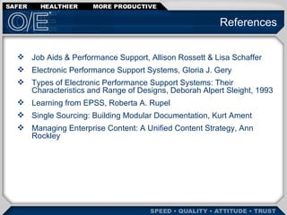 Fingertip Knowledge - Electronic Performance Support Systems | PPT