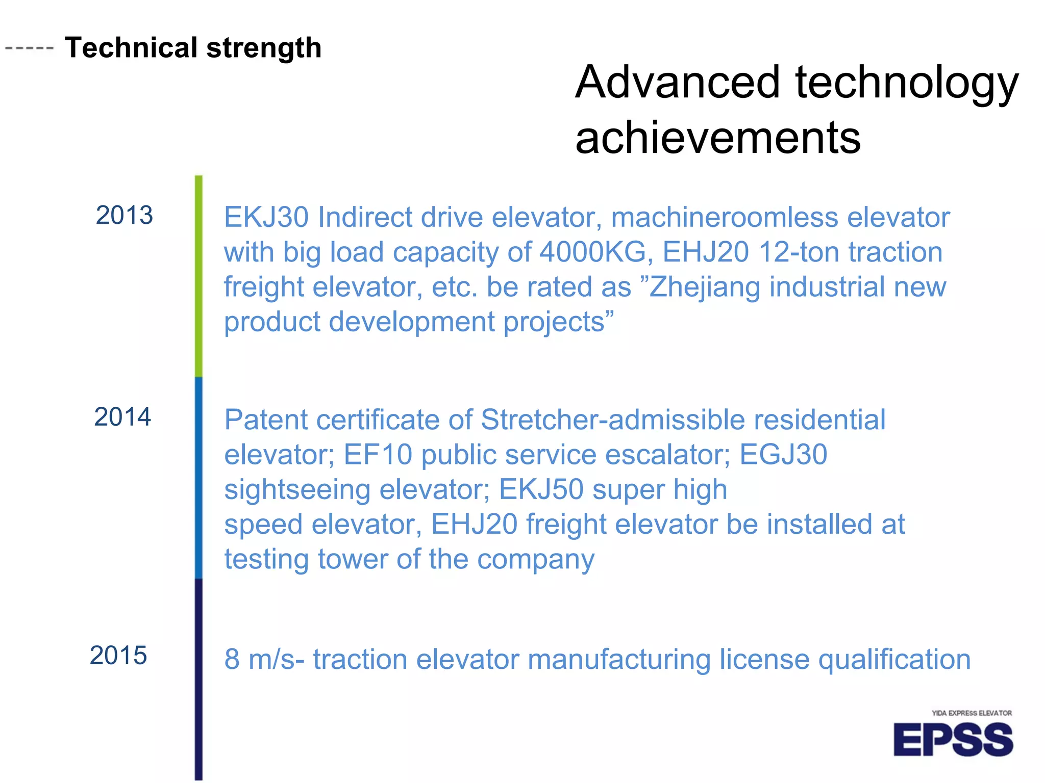 Epss elevator introduction | PPT | Manufacturing Industry | Industries