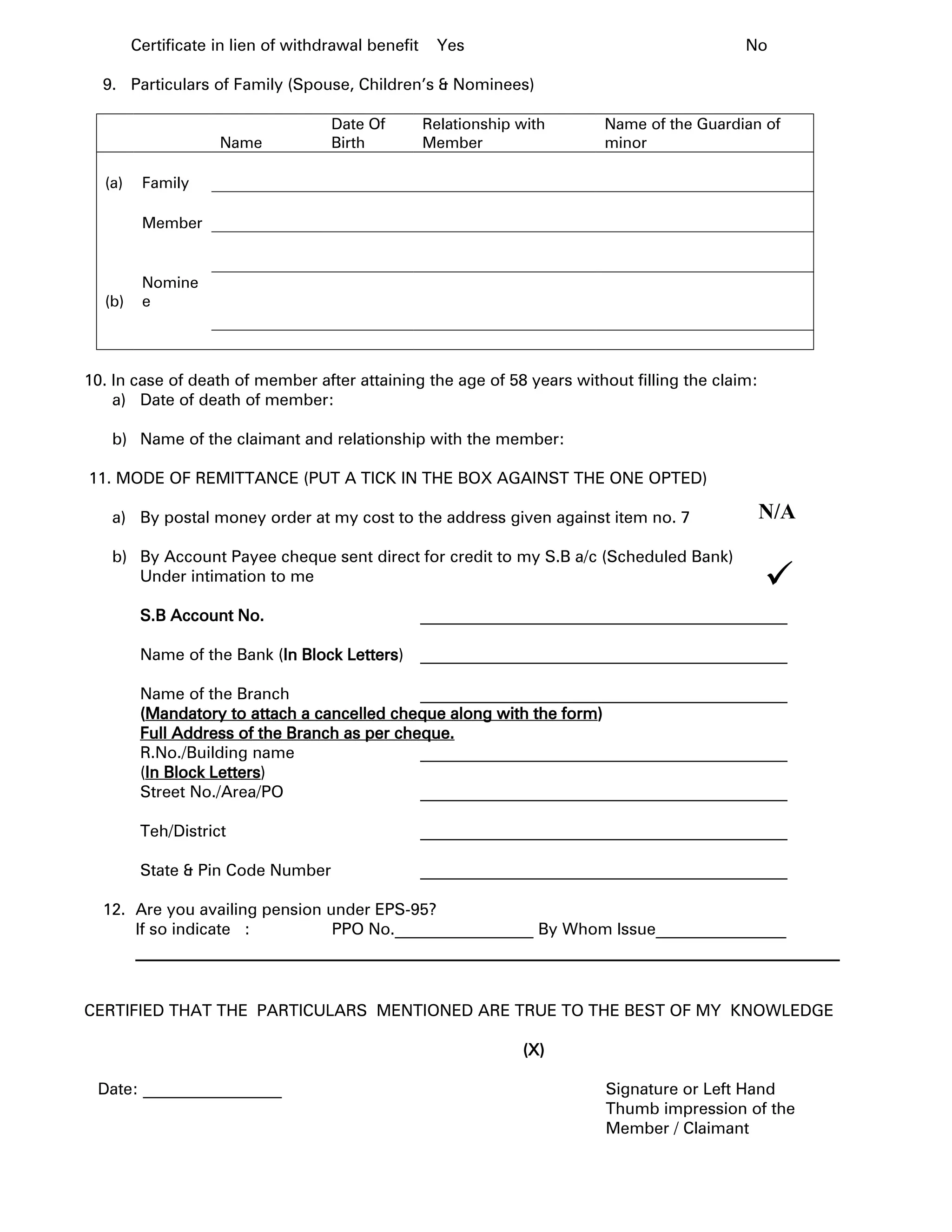 Eps withdrawal form | PDF