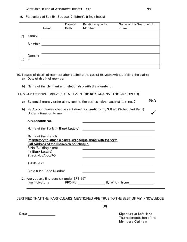 Eps withdrawal form | PDF