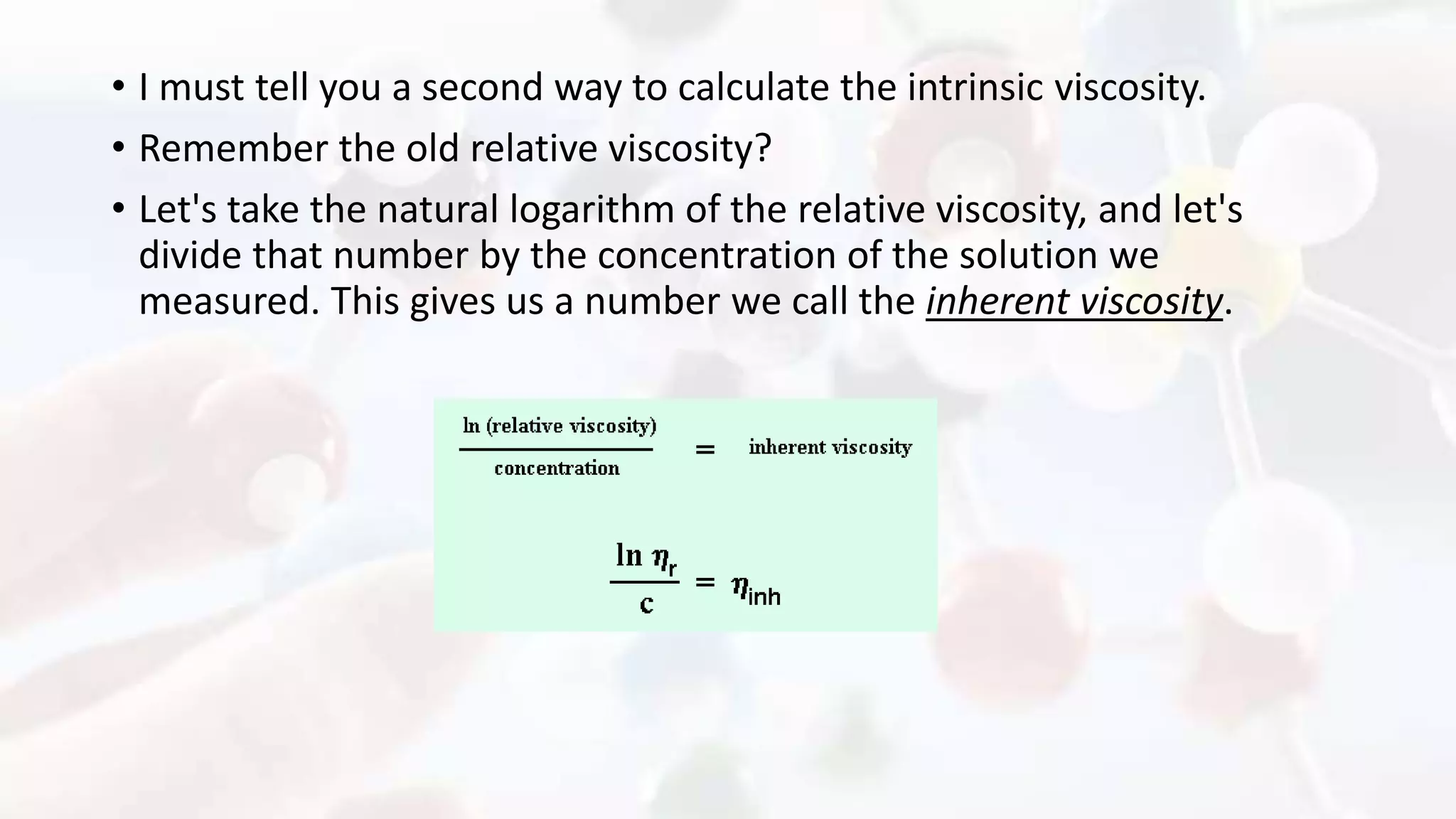 Ept 121 lecture viscosity average molecular weight | PPTX