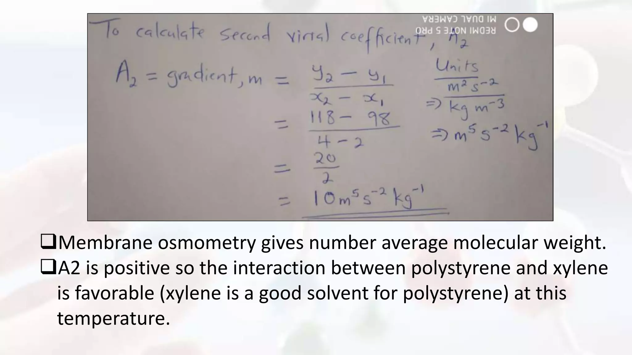 Ept 121 lecture membrane osmometry | PPTX