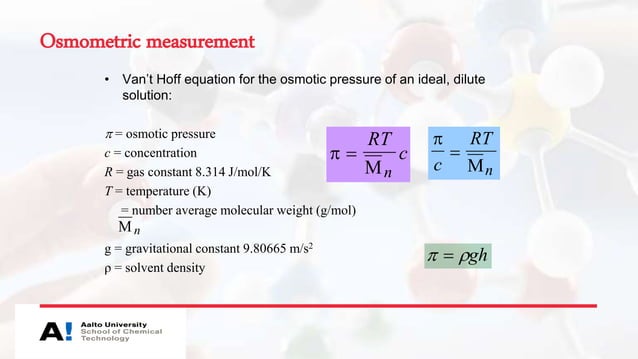Ept 121 lecture membrane osmometry | PPTX