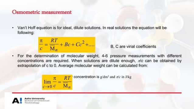 Ept 121 lecture membrane osmometry | PPTX