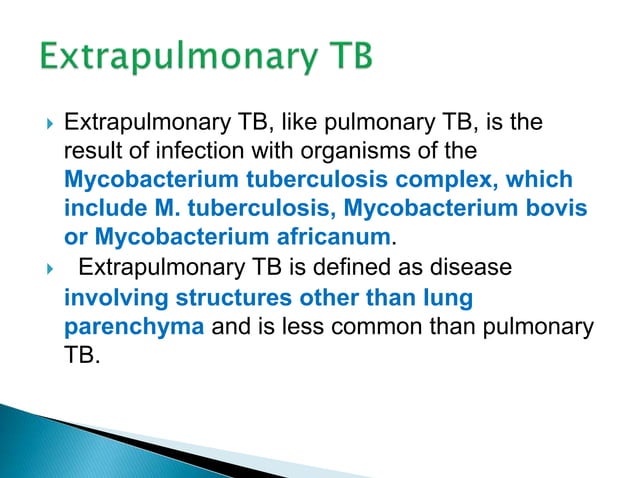 Extra pulmonary TB | PPT | Lung and Respiratory Health | Diseases and ...