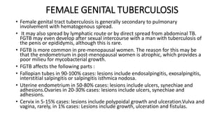 Extra Pulmonary Tuberculosis part 1 genital Tb | PPTX