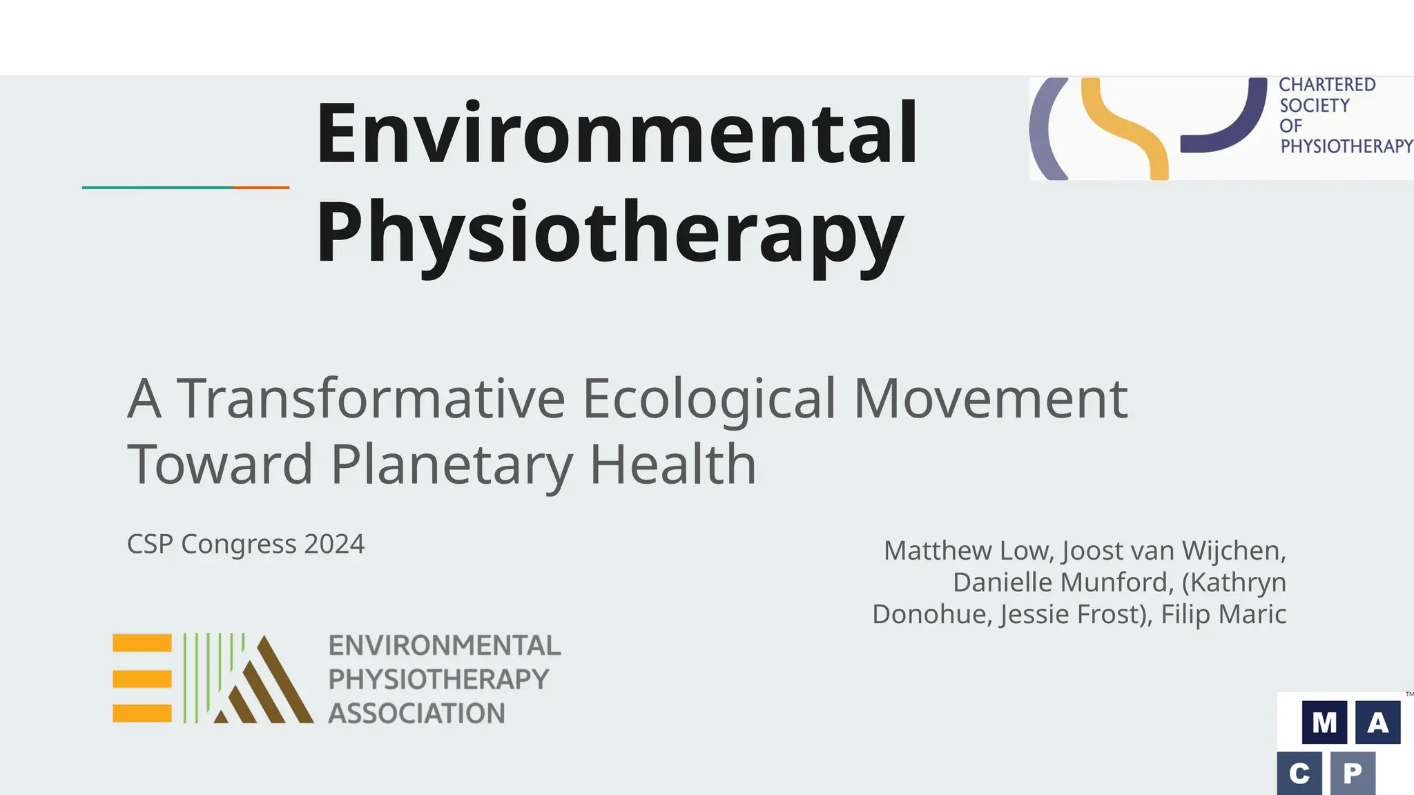 Environmental Physiotherapy: A Transformative Ecological Movement ...