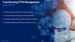 ePTW -Permit To Work Software -Tech EHS Solution | PPT