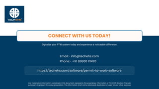 ePTW (Permit to work Software) | TECH EHS Solution | PDF