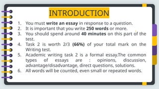 EPT WRITING TASK 2 To learn how to write a good task | PPTX